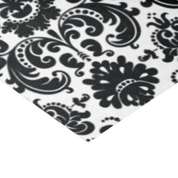 Elegant Black White Vintage Damask Pattern Tissue Paper | Zazzle