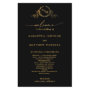 Elegant Black with Gold Monogram Wedding Program | Zazzle