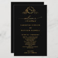 Elegant Black with Gold Monogram Wedding Program | Zazzle