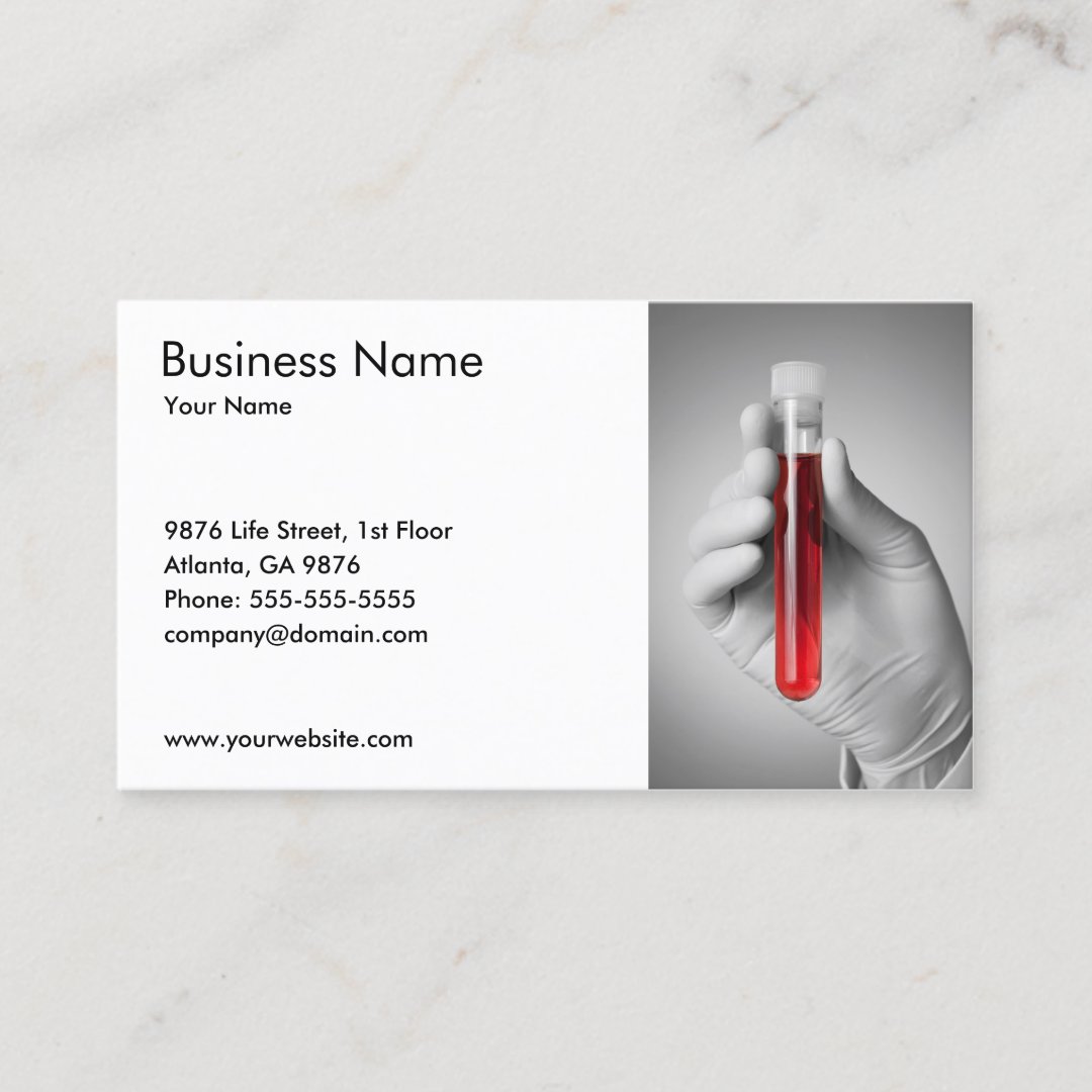 Elegant Blood Sample Health Service Doctor Business Card | Zazzle