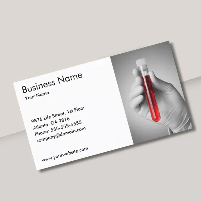 Elegant Blood Sample Health Service Doctor Business Card | Zazzle