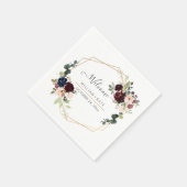 Elegant Bloom Blush Burgundy Eucalyptus Welcome Napkins | Zazzle
