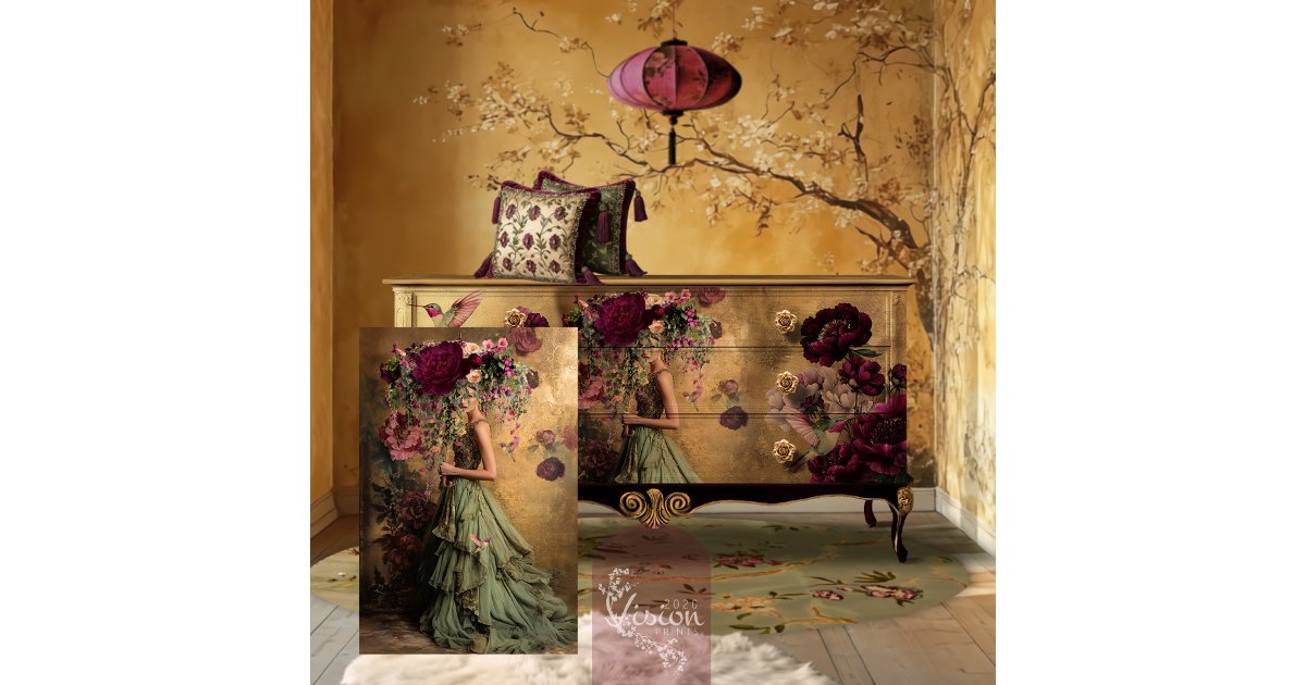 Elegant Blooms Parasol Fashion Full Portrait Tissue Paper | Zazzle