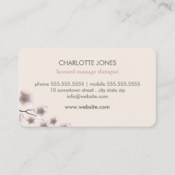 Elegant Blossom Pink Chic Zen Business Card | Zazzle