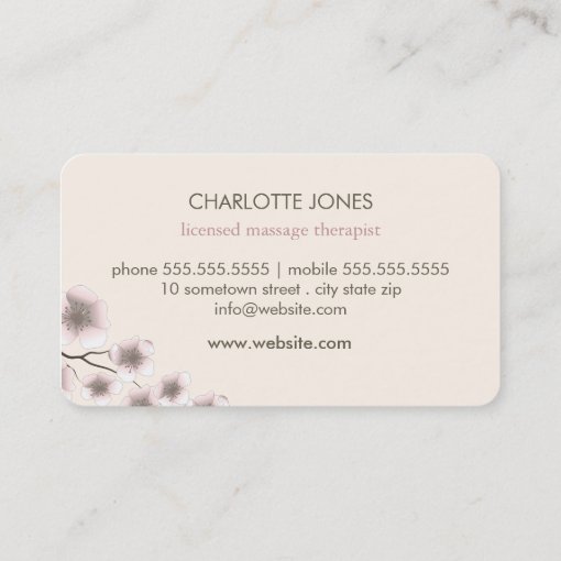 Elegant Blossom Pink Chic Zen Business Card | Zazzle