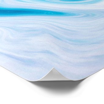 Elegant Blue Abstract Ripple | Poster | Zazzle