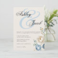 Elegant Blue and Cream Elegant Floral Wedding Invitation | Zazzle
