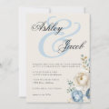 Elegant Blue and Cream Elegant Floral Wedding Invitation | Zazzle