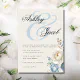 Elegant Blue and Cream Elegant Floral Wedding Invitation | Zazzle