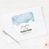 Elegant Blue and Gold Agate Border Kitchen Square Sticker | Zazzle