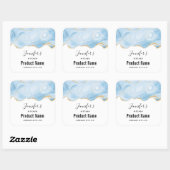 Elegant Blue and Gold Agate Border Kitchen Square Sticker | Zazzle