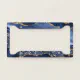 Elegant Blue and Gold Glitter Ocean Agate License Plate Frame | Zazzle