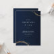 Elegant Blue and Gold Happy Hour Invitation | Zazzle