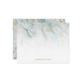 Elegant Blue and Gold Marble Texture Note Card | Zazzle