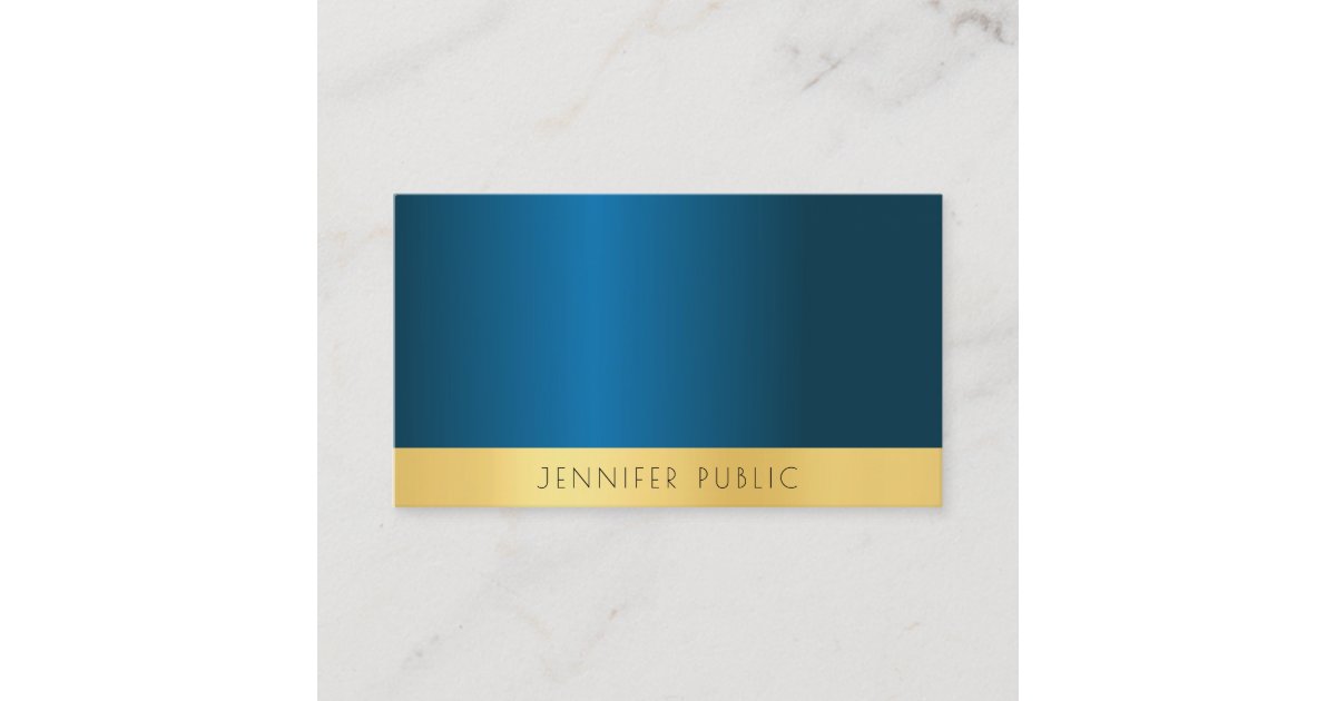 Elegant Blue And Gold Professional Template Modern Business Card | Zazzle