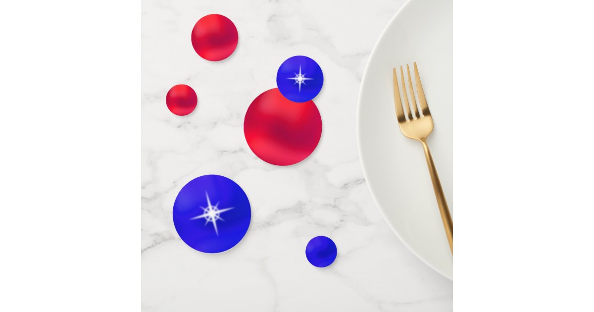 Elegant Blue and Red Table Confetti | Zazzle