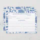 Elegant Blue And White China Pattern Recipe Card | Zazzle