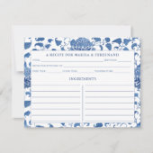 Elegant Blue And White China Pattern Recipe Card | Zazzle