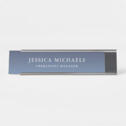 Elegant Blue and White Desk Name Plate | Zazzle