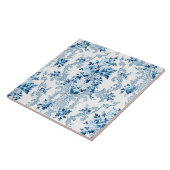 Elegant Blue and White French Rococo Floral Cerami Ceramic Tile | Zazzle