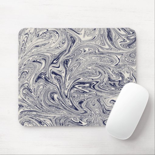 Elegant Blue and White Marble Swirl Mouse Pad | Zazzle