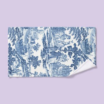 Elegant Blue and White Vintage French Toile Bath Towel Set | Zazzle