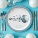 Elegant Blue Baby Rattle Boy Baby Shower Paper Plates | Zazzle