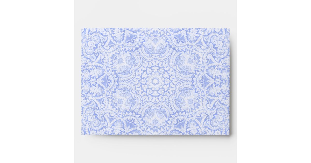 Elegant Blue Baroque Lace Envelope | Zazzle