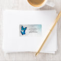 Elegant Blue Butterfly Guest Name Tag Stickers | Zazzle