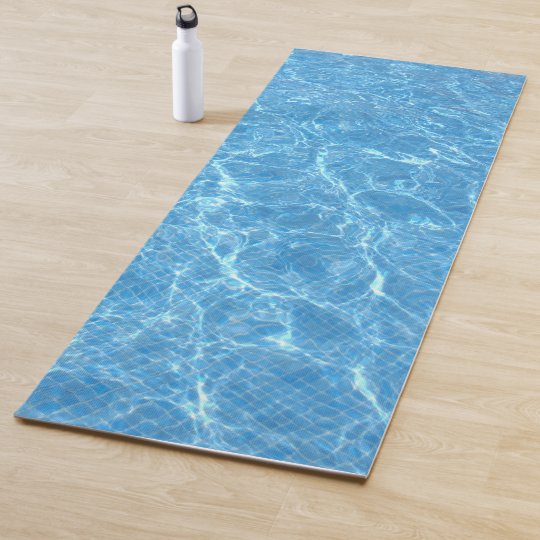 Elegant Blue Color Trendy Swimming Pool Water Aqua Yoga Mat | Zazzle.com