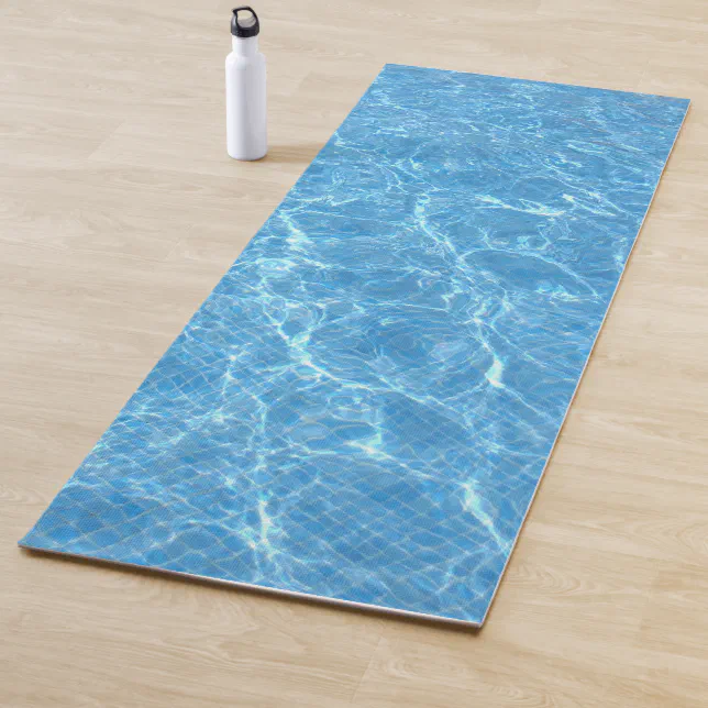 Elegant Blue Color Trendy Swimming Pool Water Aqua Yoga Mat | Zazzle
