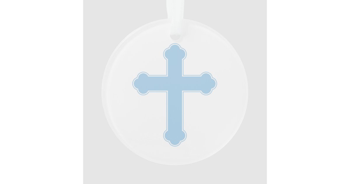 Elegant Blue Cross Ornament | Zazzle