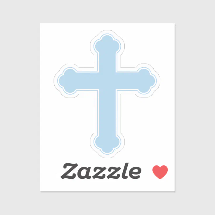 Elegant Blue Cross Sticker | Zazzle