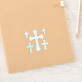 Elegant blue cross stickers, sheet of five sticker | Zazzle