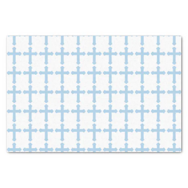 Elegant Blue Cross Tissue Paper | Zazzle