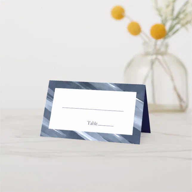 Elegant Blue Custom Place Card | Zazzle