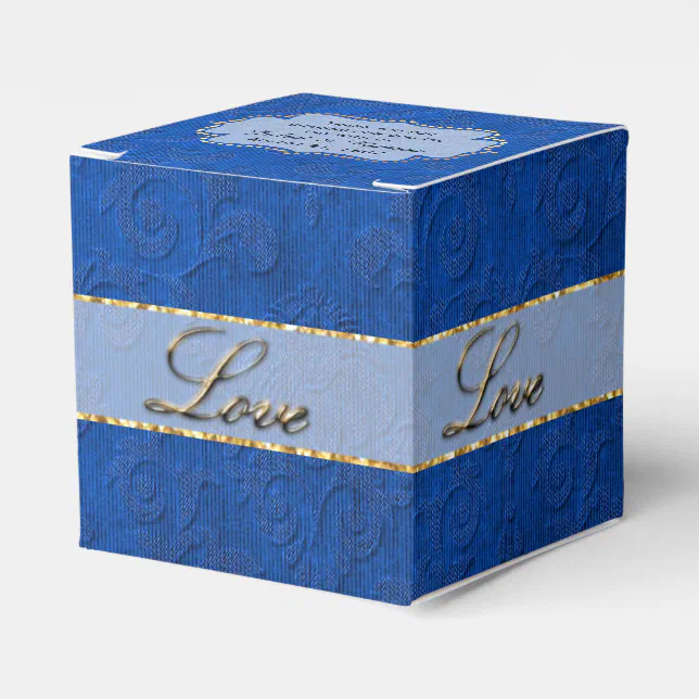 Elegant Blue Custom Wedding Favor Gift Box | Zazzle