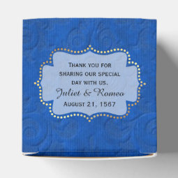 Elegant Blue Custom Wedding Favor Gift Box | Zazzle