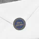 Elegant Blue Decorative Geometric Merry Christmas Classic Round Sticker ...