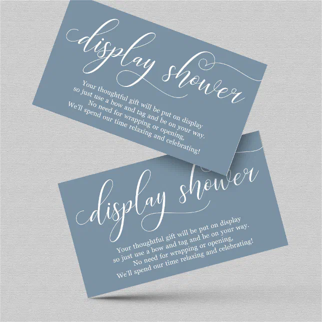 Elegant Blue Display Shower Insert for Invitation | Zazzle