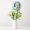 Elegant Blue Faux Foil Sympathy Memorial Photo Balloon | Zazzle