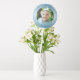 Elegant Blue Faux Foil Sympathy Memorial Photo Balloon | Zazzle