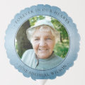 Elegant Blue Faux Foil Sympathy Memorial Photo Balloon | Zazzle