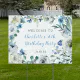 Elegant Blue Floral Birthday Party Welcome Yard Sign | Zazzle