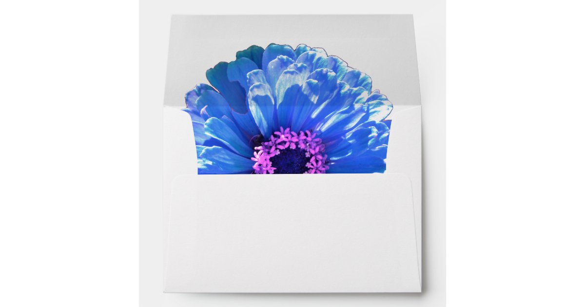 Elegant blue floral blue daisy envelope | Zazzle