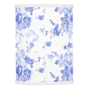 Elegant Blue Floral Pattern Lamp Shade | Zazzle