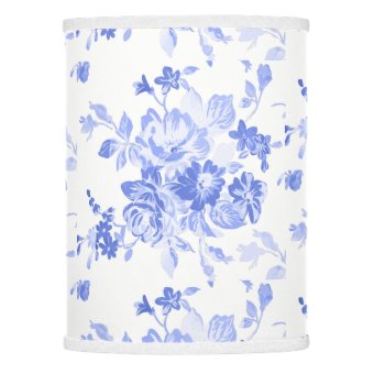 Elegant Blue Floral Pattern Lamp Shade | Zazzle
