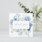 Elegant Blue Floral Thank You Card | Zazzle