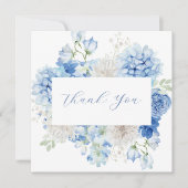 Elegant Blue Floral Thank You Card | Zazzle