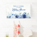 Elegant Blue Flowers Baby Shower Welcome Banner | Zazzle